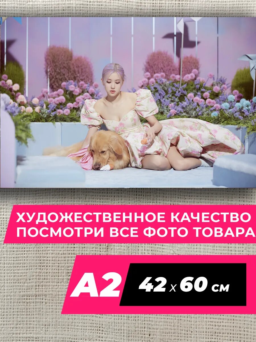 Постер Black Pink на стену 9 Блэк Пинк A2, матовая фотобумага премиум качества