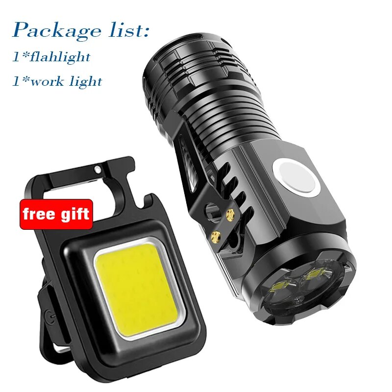 USB Перезаряжаемый 3-LED Фонарик 1000 Люмен для Рыбалки и Охоты with free light1