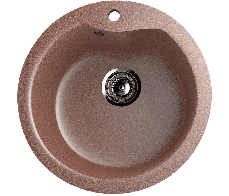 Мойка кухонная Ulgran U-102 -307 48x48, мойка для кухни, коричневая, матовая, круглая, российская