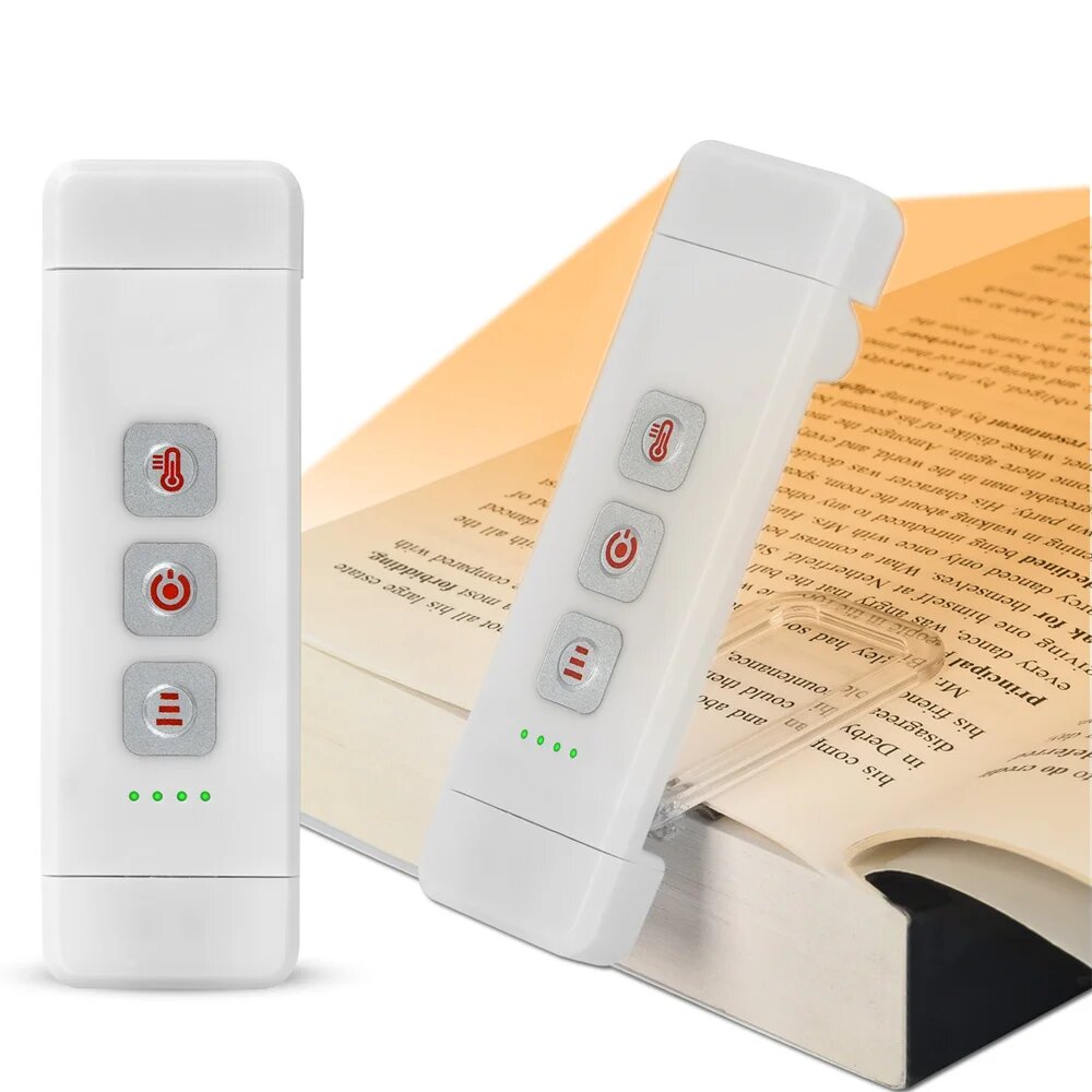 Белая USB лампа для чтения книг, перезаряжаемая
