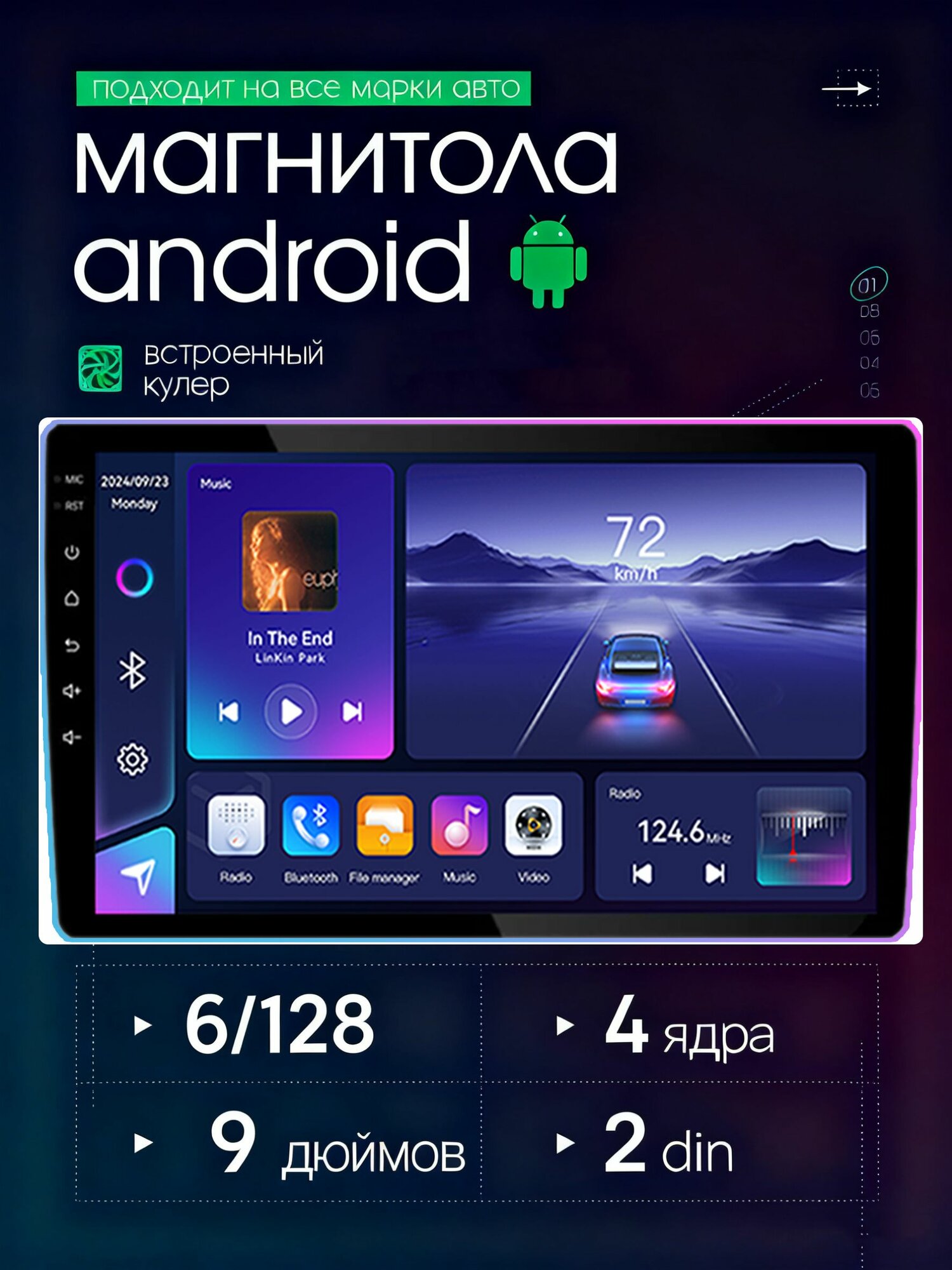 Автомобильный навигатор/6+128G/4 ядра