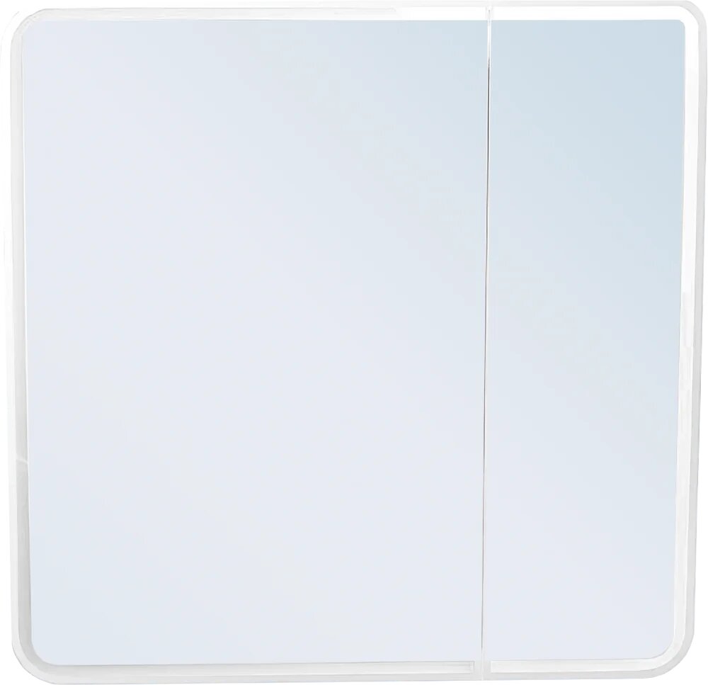 Зеркало-шкаф Style Line Каре 80 со светодиодной подсветкой, 80 см, белое, в современном стиле, зеркало настенное в ванную