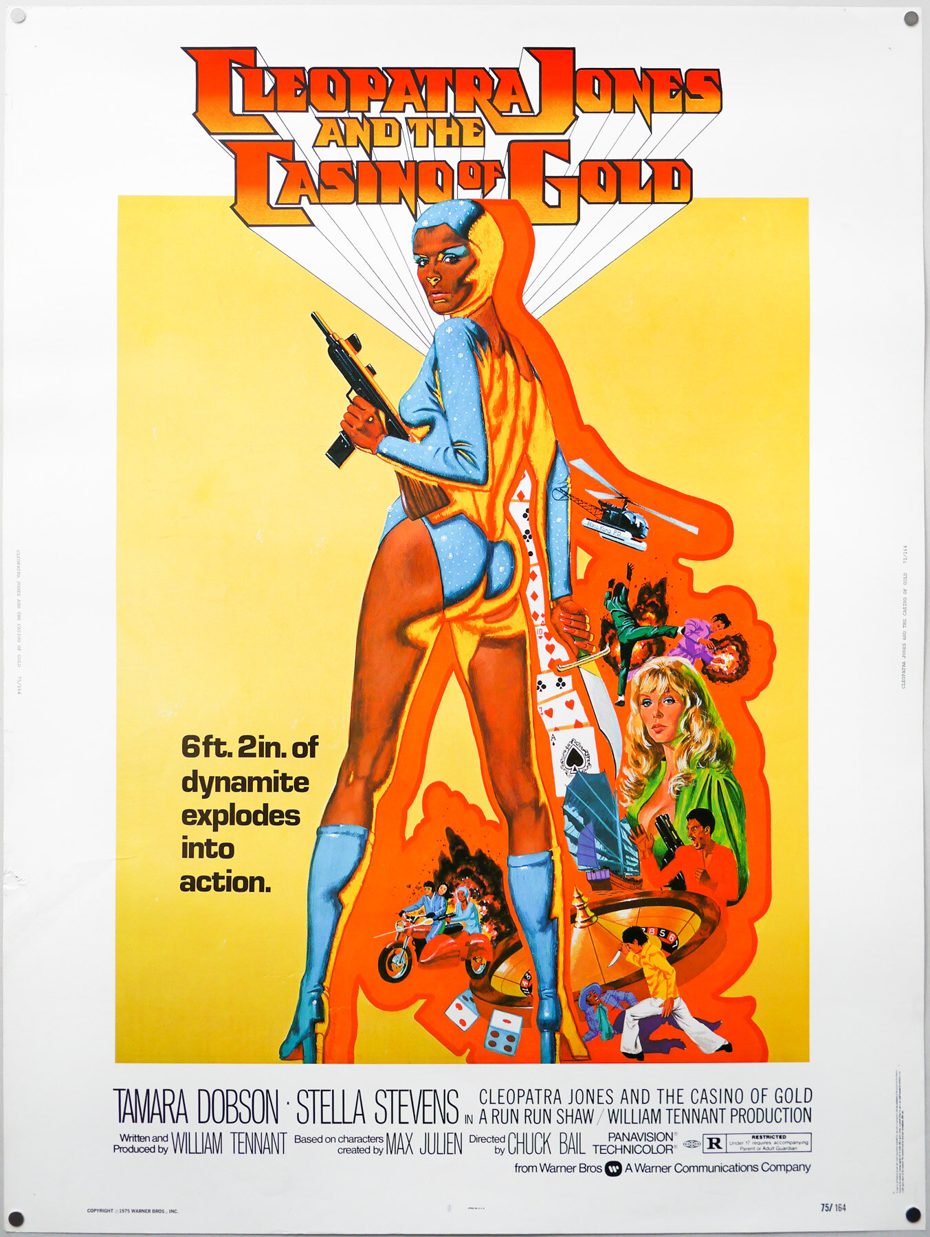 Плакат, постер Cleopatra Jones and the Casino of Gold (1975) (Клеопатра Джонс и Золотое казино) на холсте, размер 42х60см