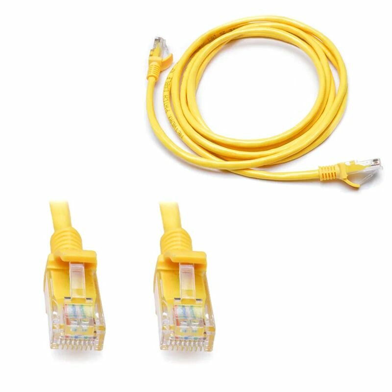 Сетевой соединительный кабель RJ45 CAT-5 Ethernet для ПК-маршрутизатора, удлинительный кабель, соединительный кабель, желтый