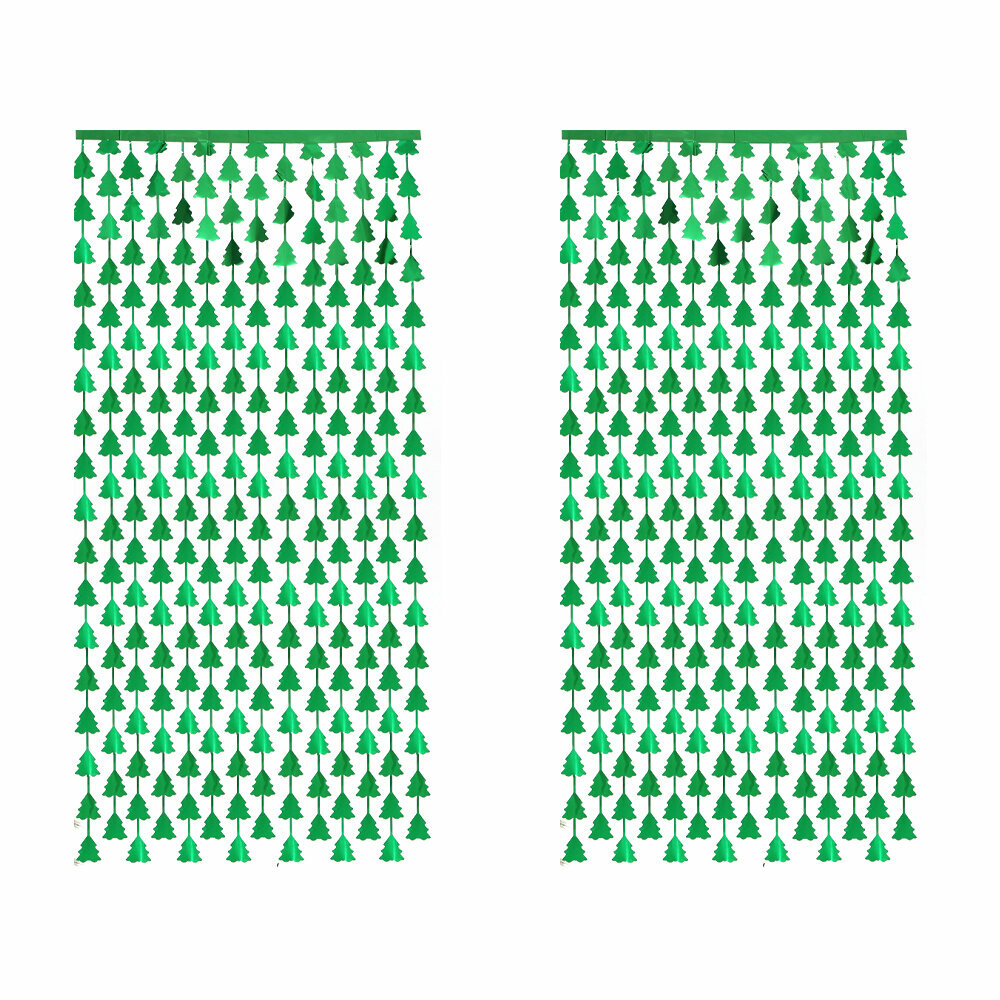 Шт. фольгированных занавесок с кисточками в виде елки для декора на день рождения, Рождество, вечеринку