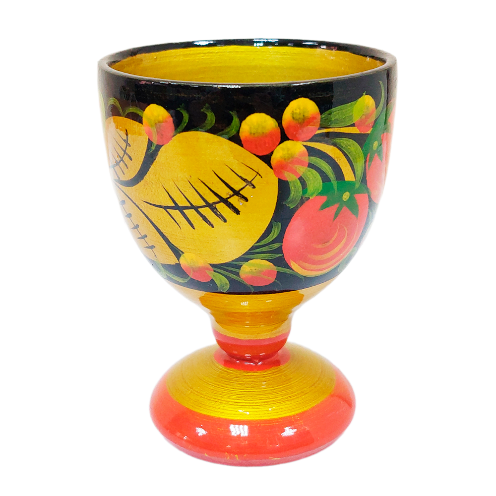 Деревянная рюмка ручной работы "Хохлома"