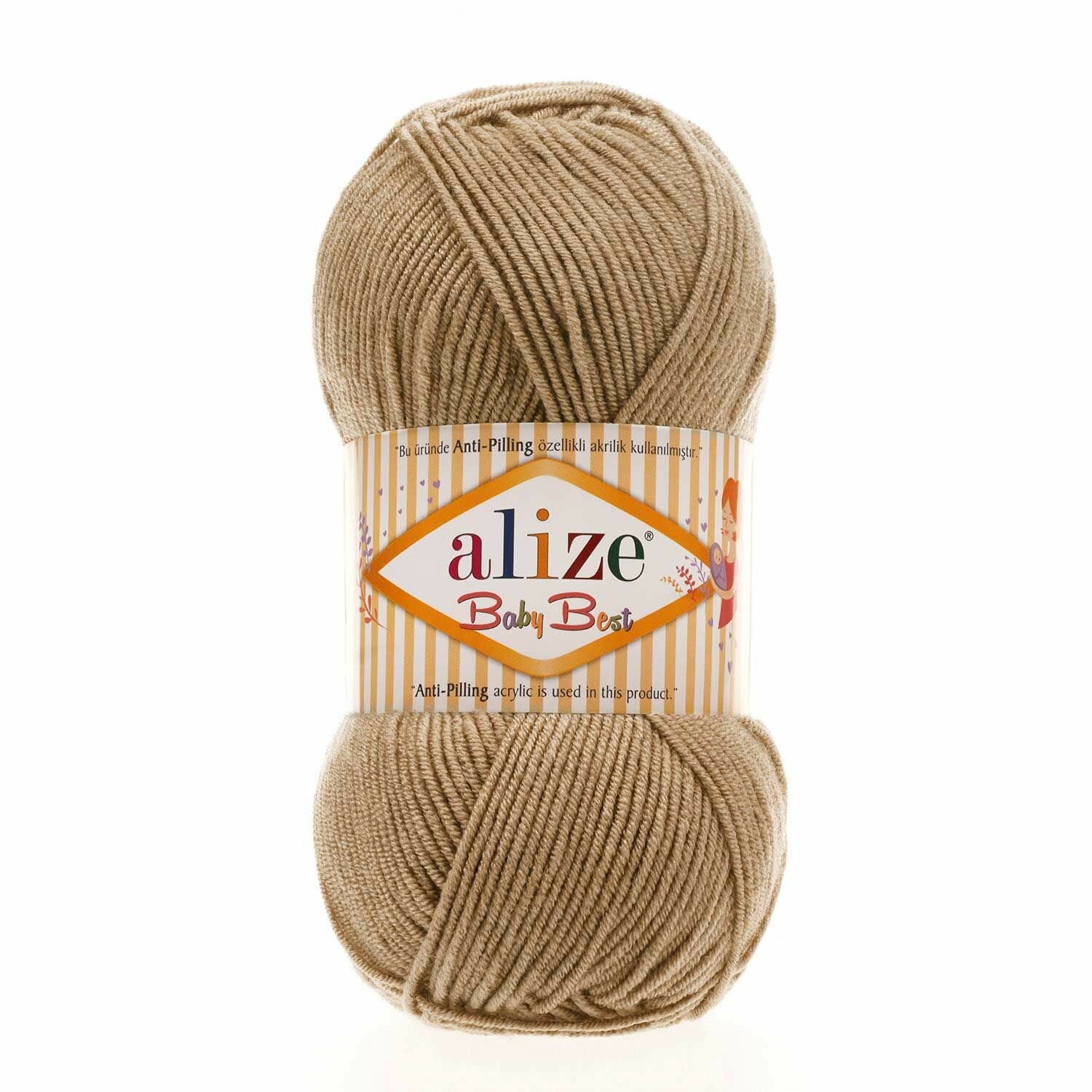 Пряжа Alize Baby Best 368 (5 мотков по 100г/240м) песок