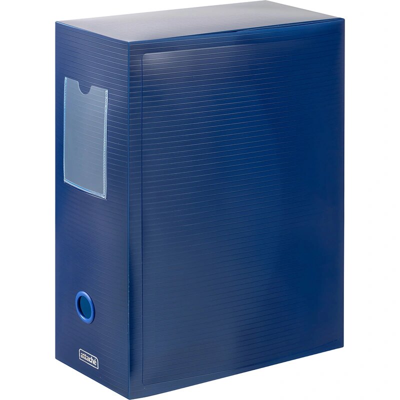 Короб архивный на кнопке Attache 120 мм пластик, синий