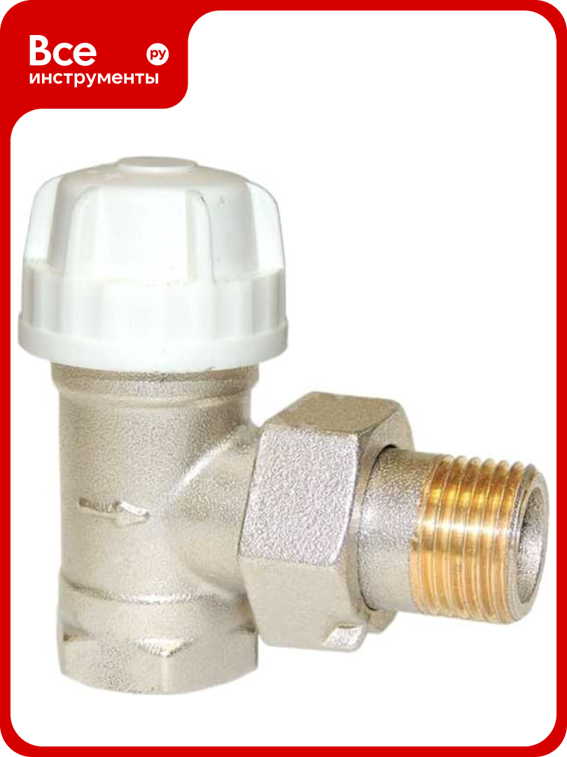 Клапан термостатический ЭФИ DN15, PN10, угловой, с преднастройкой, под термоголовку М30x1.5, автоматического или ручного