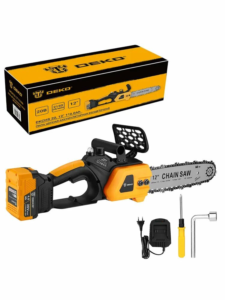 Цепная пила Deko DKCHS 20 аккум. дл. шины:12 (30cm) 2аккум. 4Ач ЗУ (085-2000)