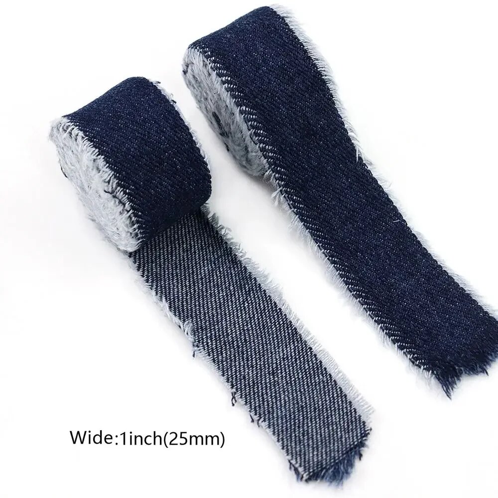 Джинсовая лента 25/50 мм синяя 1,5 ярда Темно-синий, 25mm