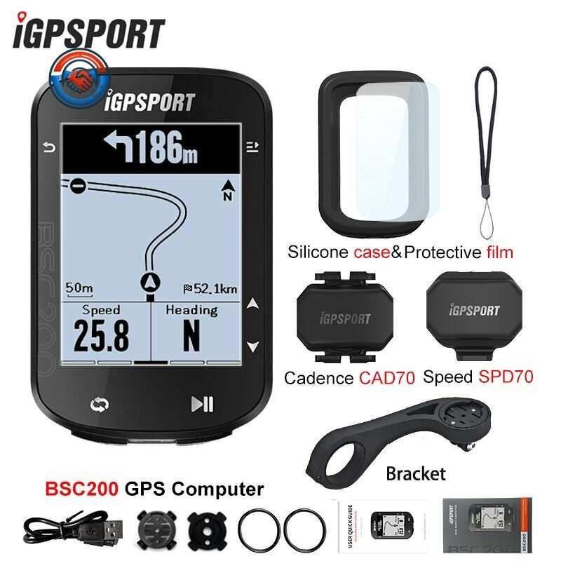 Велокомпьютер с GPS навигацией, поддержка маршрутов GPX TCX FIT CNX, велонавигатор для поездок по трекам, планировщик маршрутов для велосипеда, дорожная книга в приложении iGPSPORT