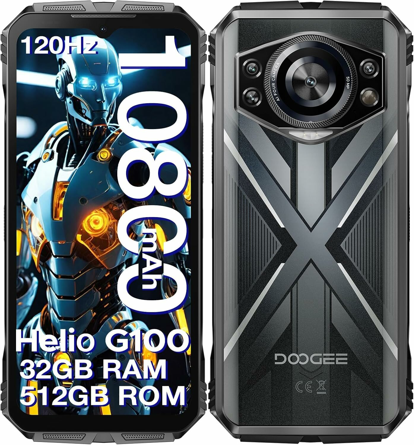 Защищенный смартфон DOOGEE S Cyber Pro, разблокированный, 32 ГБ, 512 ГБ, аккумулятор 10800 мАч
