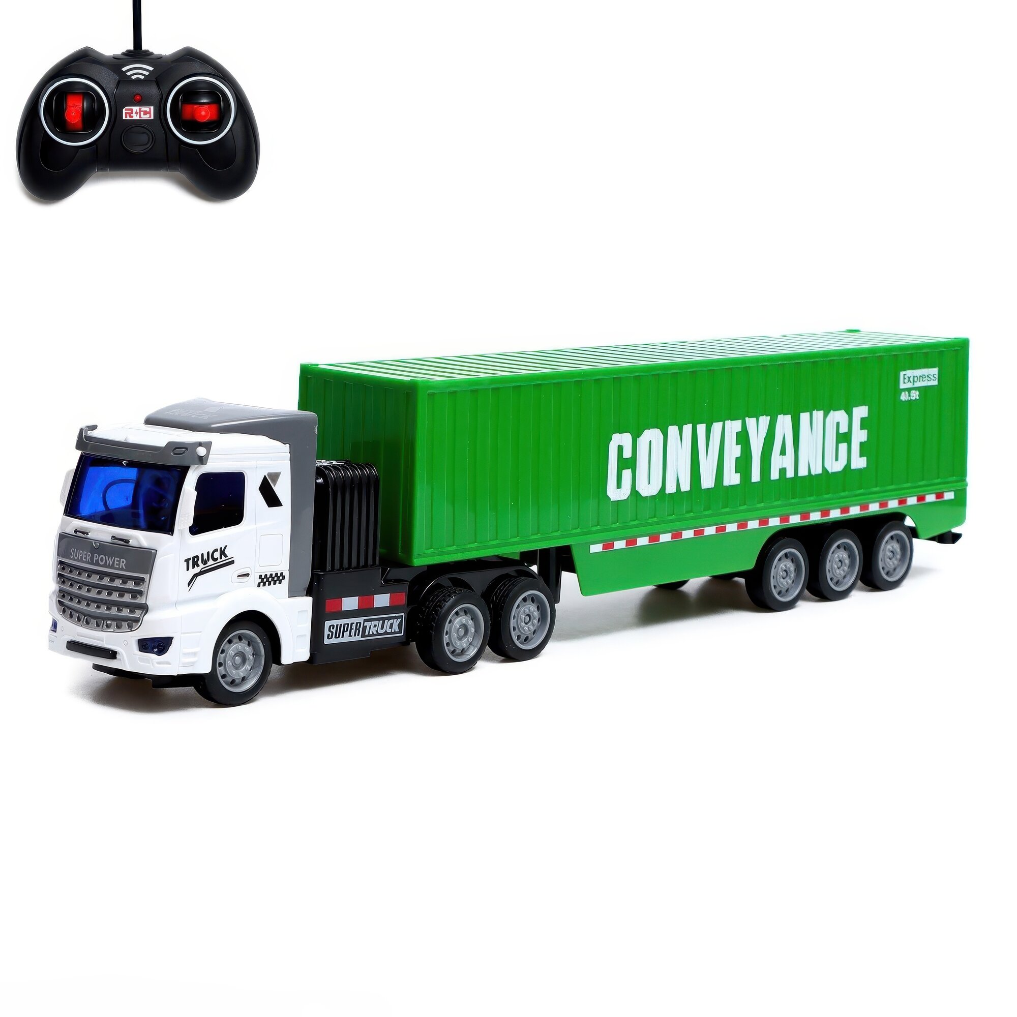 Автоград Грузовик радиоуправляемый "Контейнеровоз", 1:48, свет, работает от аккумулятора 7753089