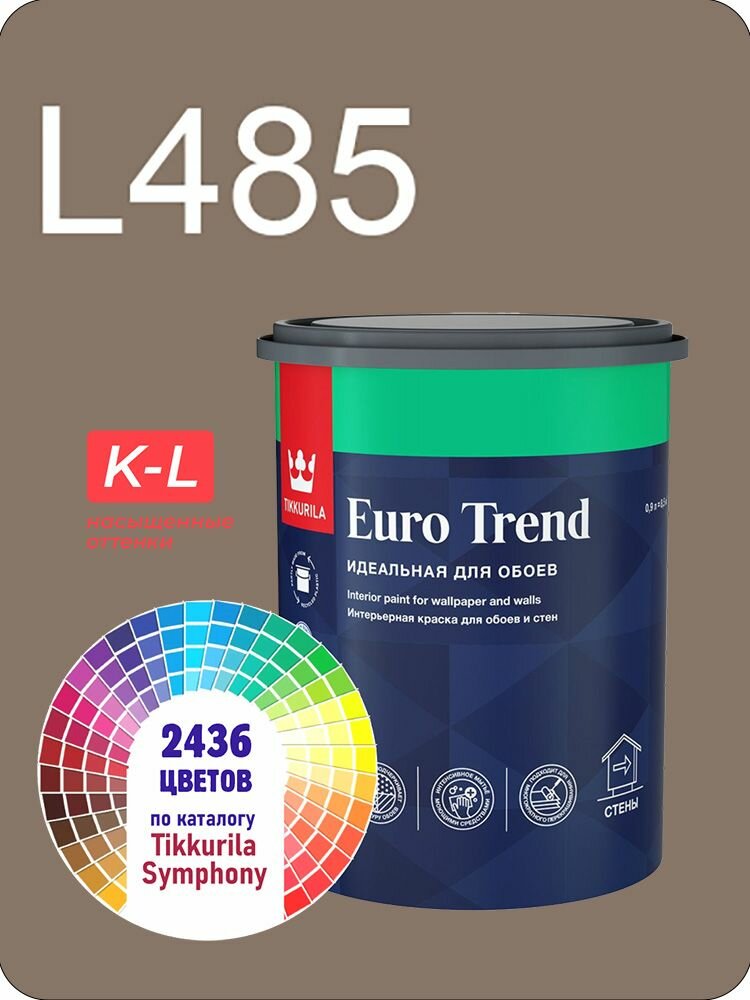 Краска для обоев Tikkurila Euro Trend 0,9л. насыщенные оттенки L485
