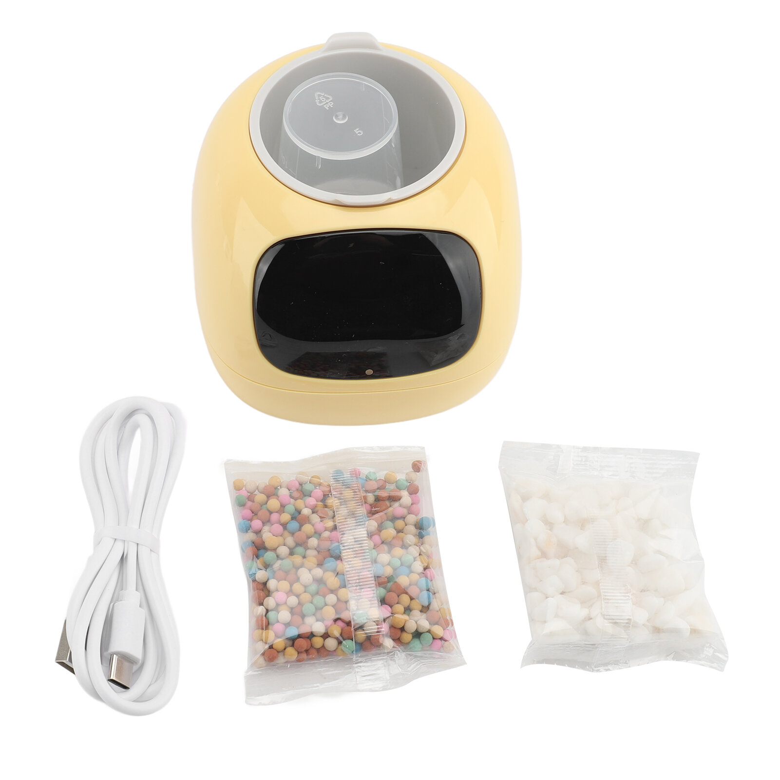 Smart Plant Pot with Expression AI Intelligent Planter Robot Water Light Humidity Sensors for Indoor Decoration Yellow
