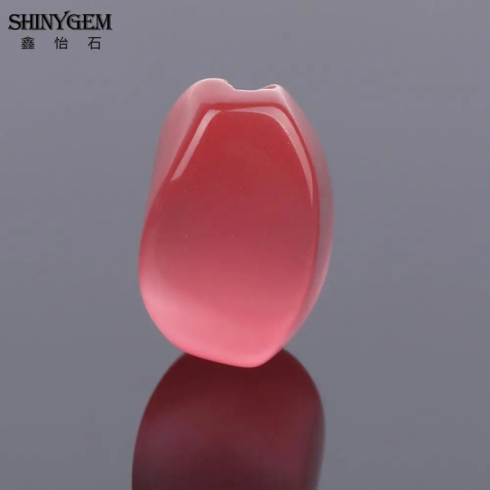 Бусины ShinyGem кошачий глаз, розовый, 8*12 мм, 20 шт