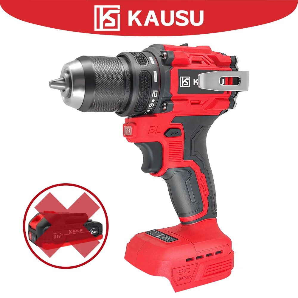 Бесщеточная дрель KAUSU 10 мм 2-скоростная для аккумулятора Makita 18 В