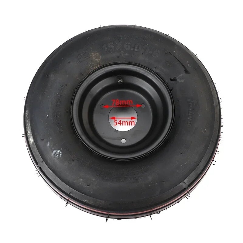 15x6.00-6 бескамерная шина колеса 15*6.00-6 вакуумная шина с ступицей колеса для 168CC Go Kart ATV аксессуары для мотоциклов, Черный
