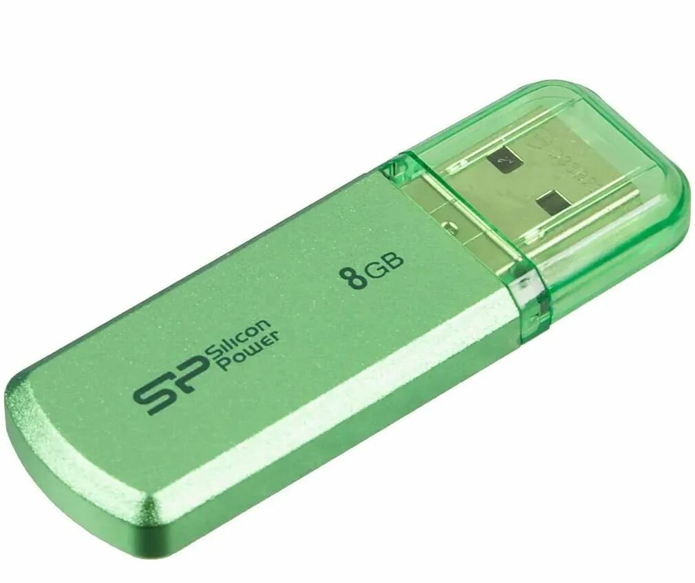 Память USB Flash 8 ГБ SILICON POWER Helios 101 (SP008GBUF2101V1N) - USB 2.0, USB Type-A, вид закрывания - Колпачок, Металл