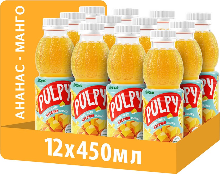 Добрый Палпи 0,45л. ананас манго/12шт. Добрый Напиток сокосодержащий Россия