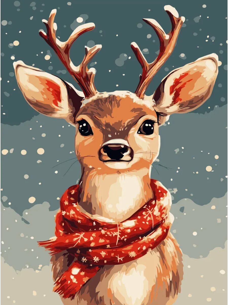 Картина по номерам олененок