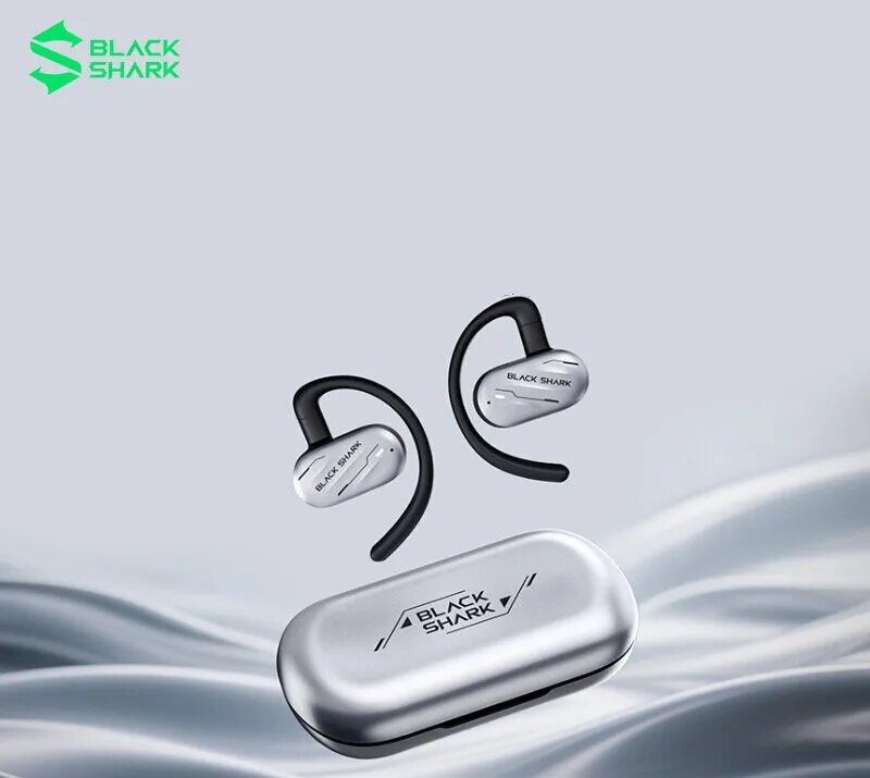 Беспроводные Bluetooth-наушники Black Shark JoyBuds PRO, электрические серебристые игровые наушники с низкой задержкой и шумоподавлением OWS, ушные крючки