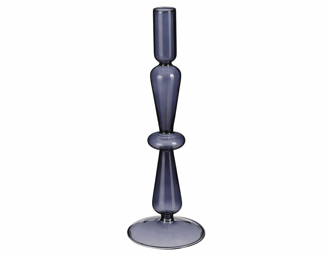 Подсвечник деон, стекло, серый, 26 см, Edelman 1121712