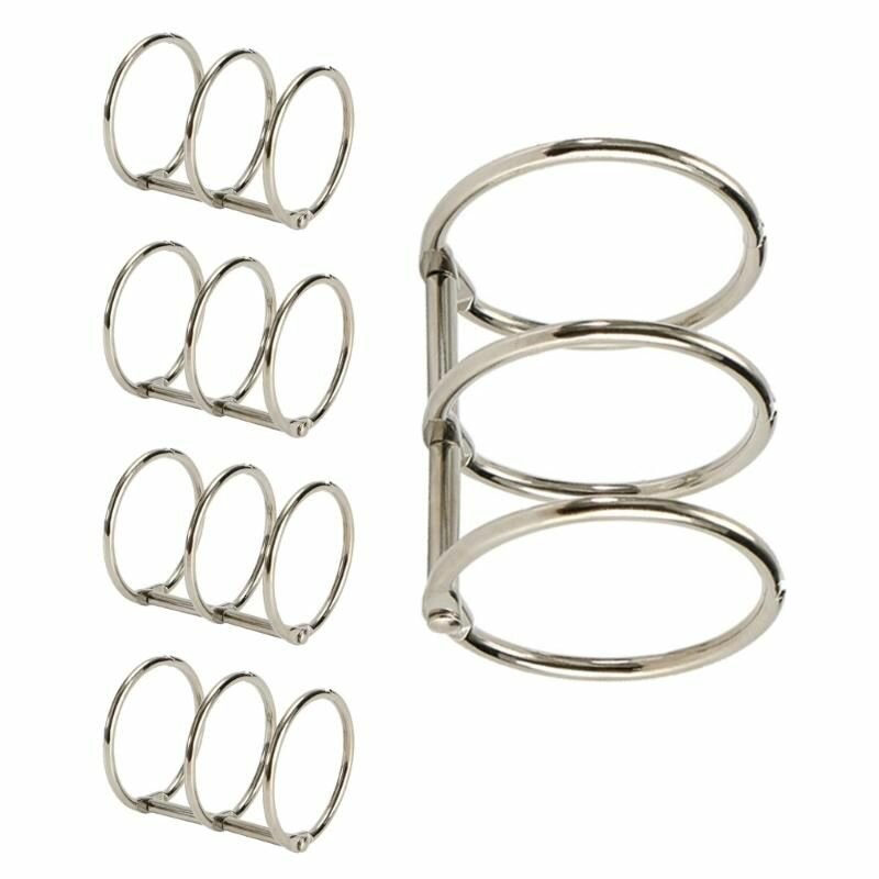 5 шт. металлические кольца для переплета, серебро - 30x2.4x40
