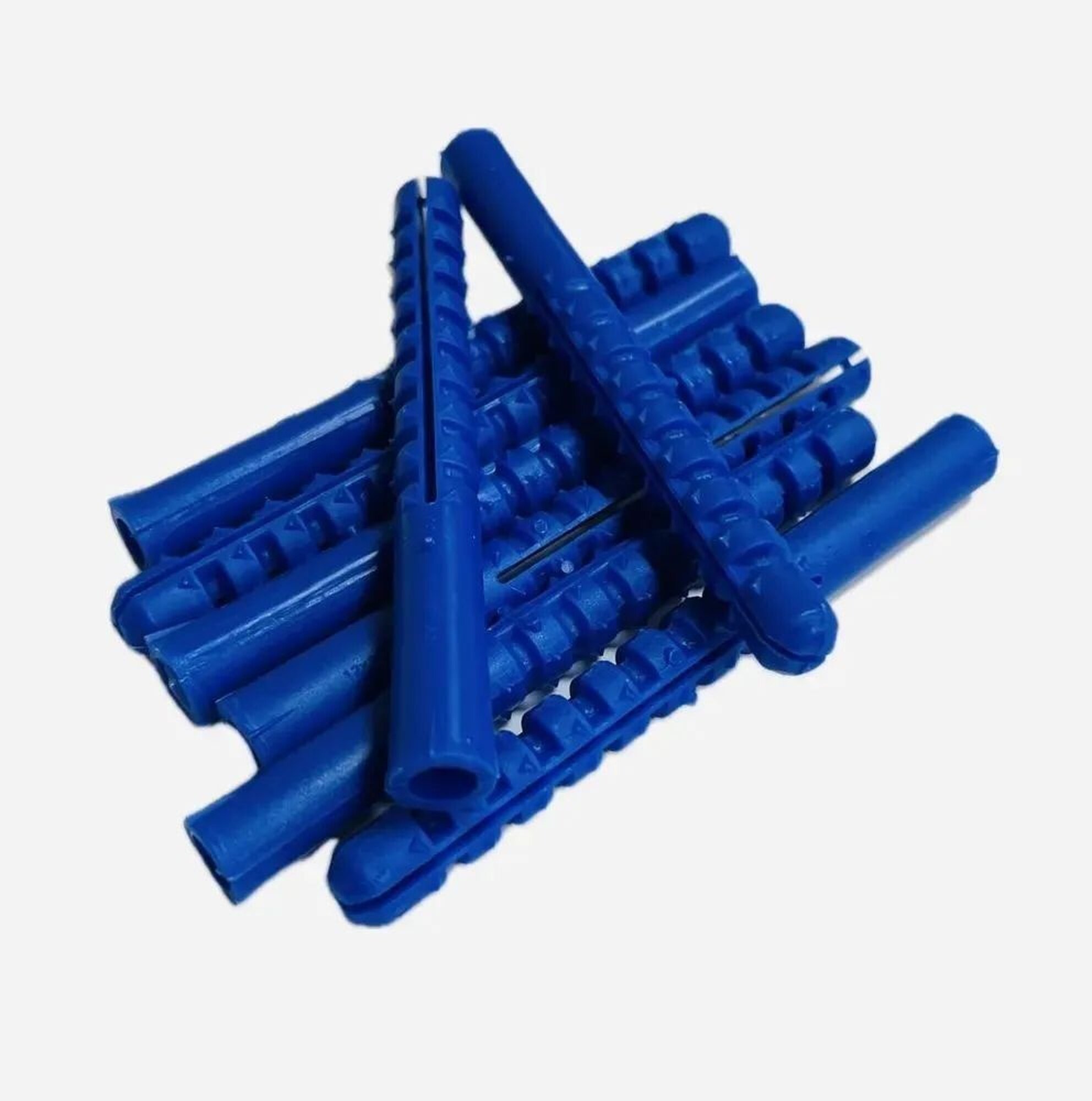 Дюбели пластмассовые Шпунтик, 6x60мм, 100 штук в упаковке, цвет синий