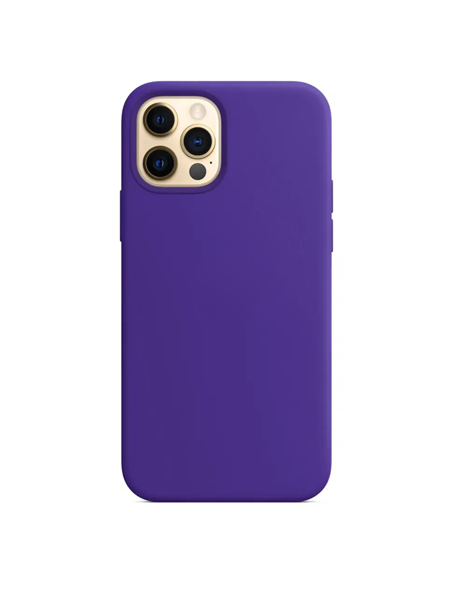 Чехол силиконовый Магсейф для iPhone 12 Pro Max Amethyst с анимацией NFC, Silicone case Магсейф для айфон 12 про макс - Фиолетовый