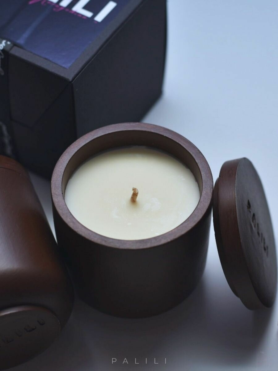 Свеча ароматическая PALILI - Сгущенка "Орешки со сгущёнкой" 185 мл ручная работа