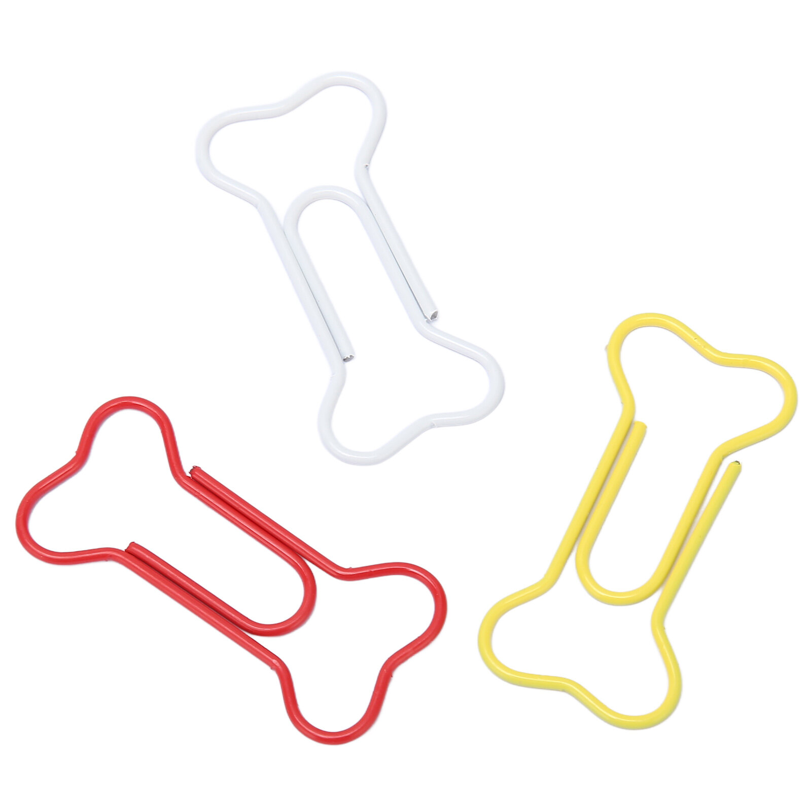 100 шт. скрепки для бумаг в форме кости, нержавеющий процесс покрытия, повышенная устойчивость к скольжению, милые металлические скрепки для бумаги для офиса