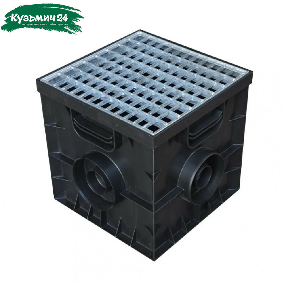 Колодец водосборный с оцинкованной решеткой, 1 шт.