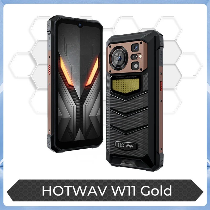 Защищенный смартфон HOTWAV W11 6 ГБ + 256 ГБ 20800 мАч 280 лм с фонариком 6,6' FHD 33 Вт 24 МП ночное видение