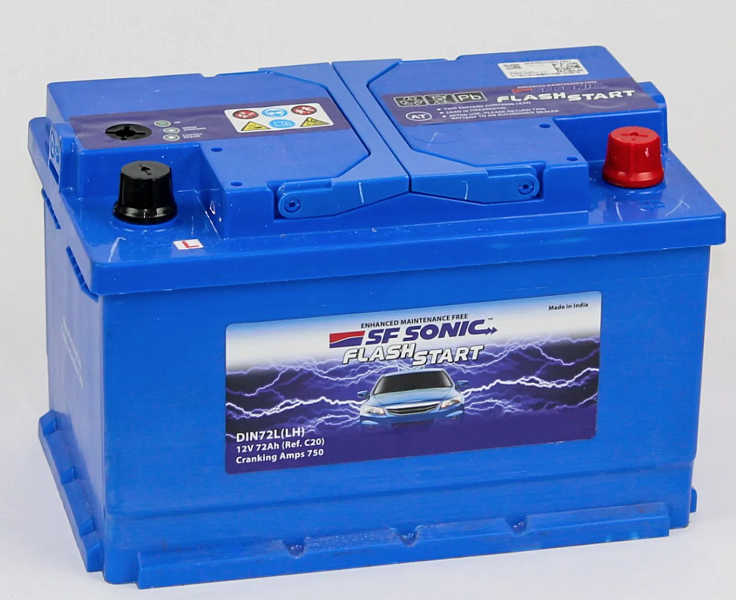 Аккумулятор автомобильный SF SONIC LB3 72Ah 750A ОП (278х175х175) LB3 низкий 278x175x175
