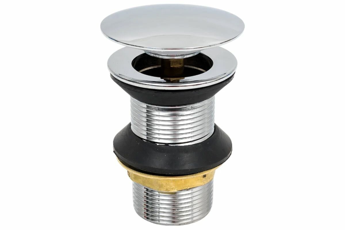 Донный клапан для умывальника,1.1/4", клик-клак, без перелива, круглый