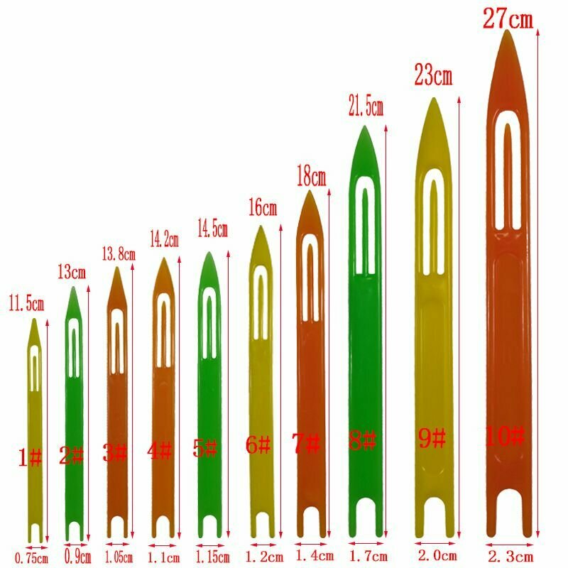 Пластиковые челноки для ремонта сетей, набор 10 шт, острые, трехслойные, инструмент для ремонта сетей, комплект №1-10