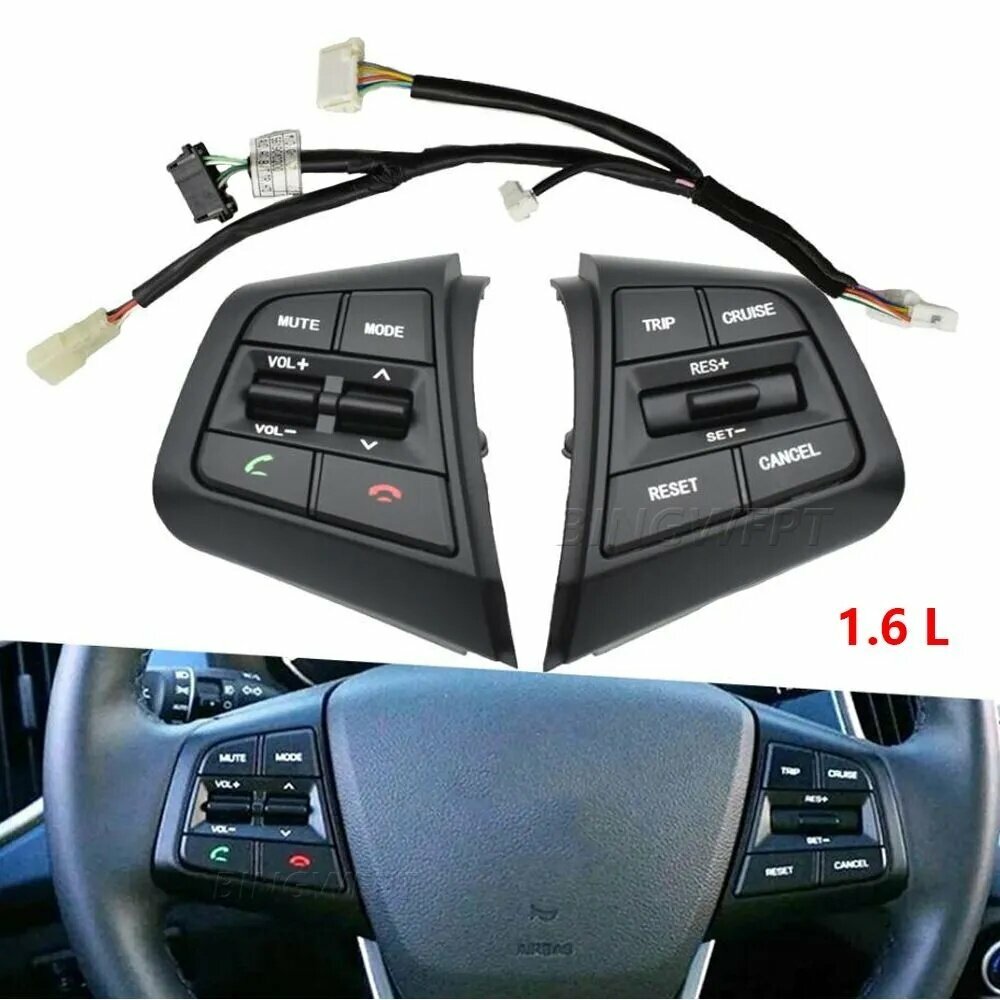 Для Hyundai Creta Ix25 1.6L 2015 2016 2017 Кнопка управления круизом на руле с функцией нагрева, кнопка регулировки громкости