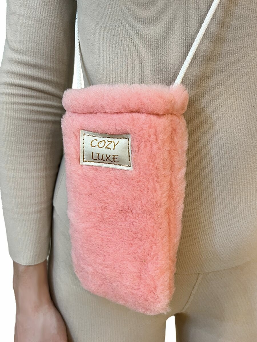 Чехол для телефона меховой, сумка-чехол для смартфона цвет розовый