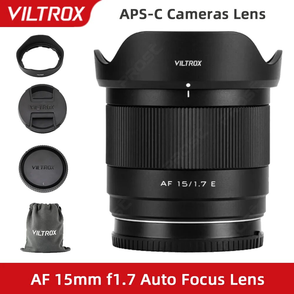 VILTROX Объектив AF 15 мм 25 мм 35 мм 56 мм F1.7 APS-C Sony E-mount (APS-C), AF 15mm F1.7 Air