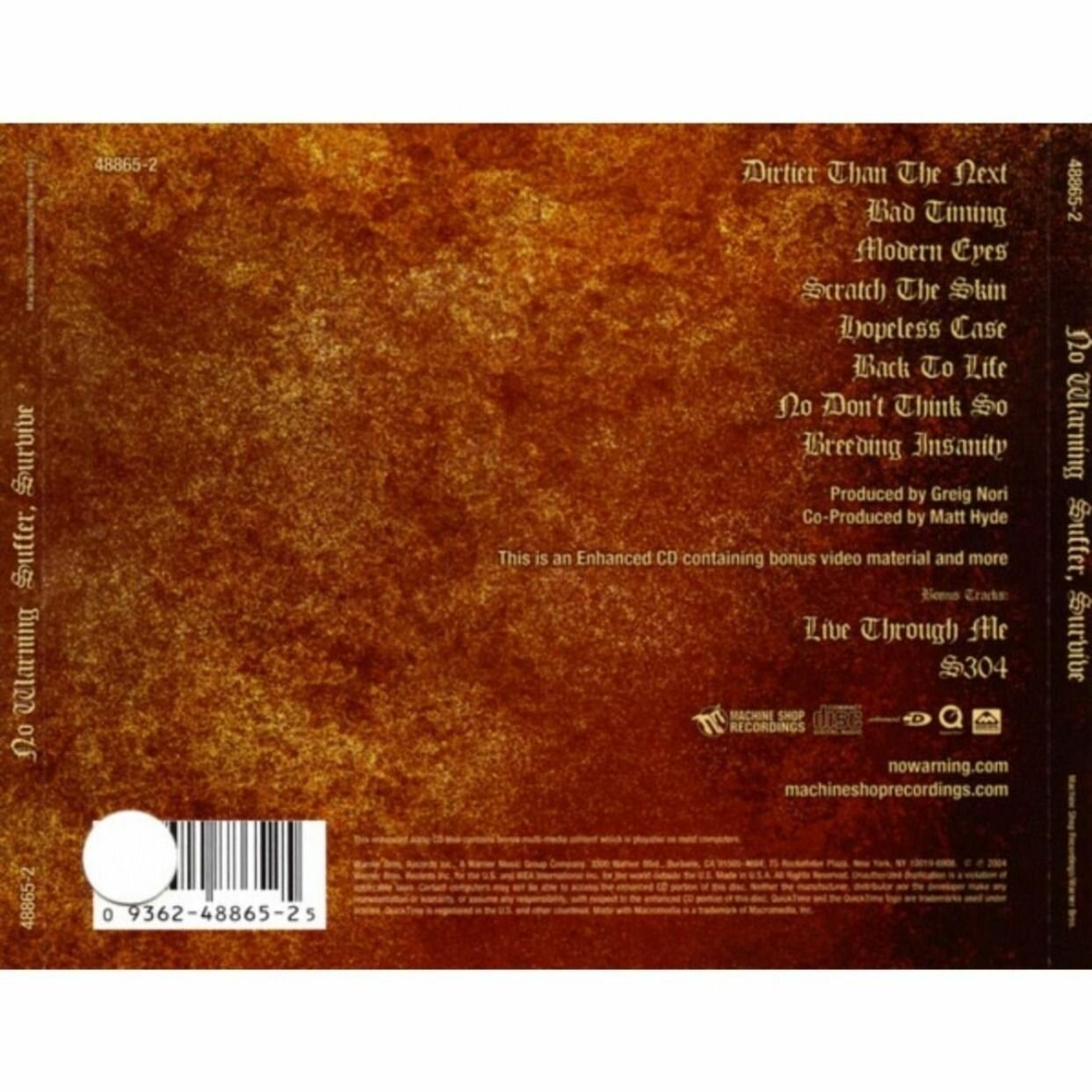 Музыка CD No Warning - Suffer Survive, CD, Enhanced — фото 1
