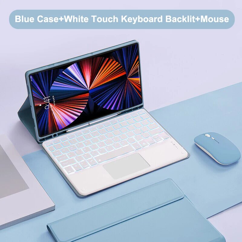 Чехол-клавиатура EWA для iPad, русская раскладка iPad Air 13 (M2-M3), Blue D