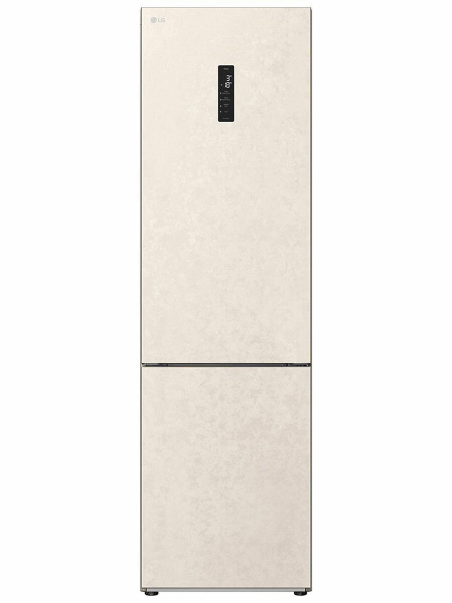 Холодильник двухкамерный LG GC-B509AEPW, полезный объем 387 л, Total No Frost, Wi-Fi, класс энергоэффективности A++, инверторный компрессор, DoorCоoling, бежевый