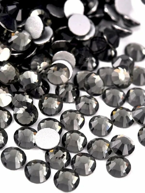 Black Diamond 1440 штук SS20 Стеклянные кристаллы, не горячефиксированные стразы, плоские камни для DIY-ногтевого искусства, декорирования ткани и одежды