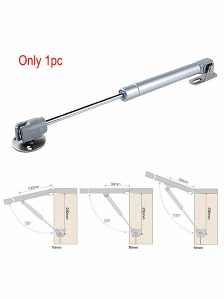 Гидравлическая опора дверцы шкафа, газовый амортизатор с регулируемым усилием, тихое плавное закрывание кухонных шкафов, стальная доводка-держатель 27 см, выбор нагрузки 40-150Н