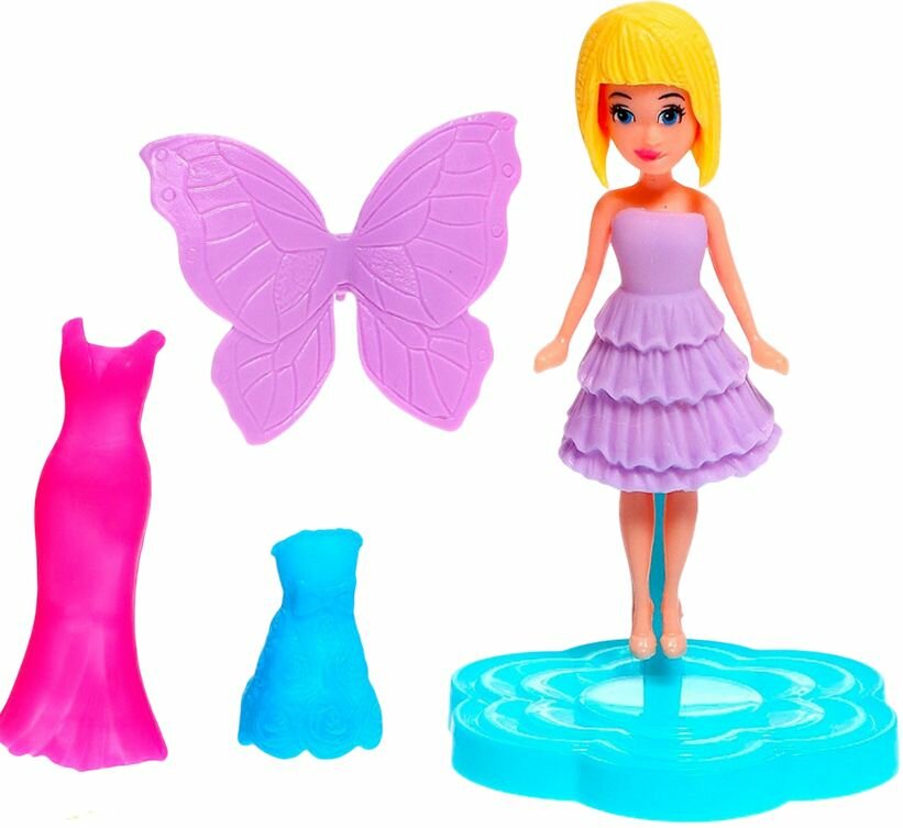 Детская сказочная кукла-малышка "Эмма" разборная с аксессуарами, высота 8.5 см, классическая пластиковая куколка с одеждой и длинными волосами, детская игрушка для сюжетно-ролевых игр, микс