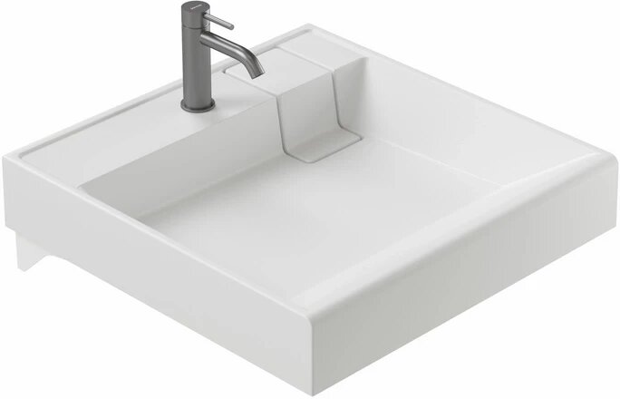 Раковина Ceramicanova Quattro CN0101 60x60 см, над стиральной машиной, с кронштейнами, белый