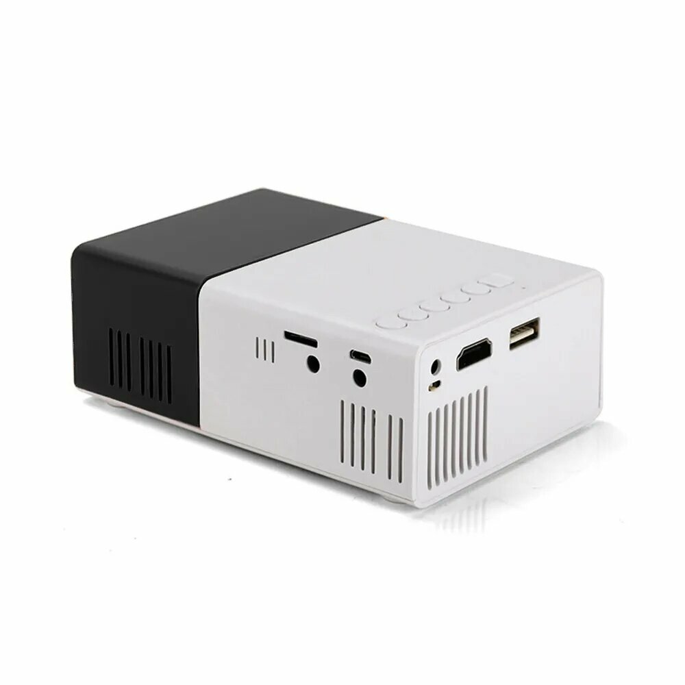 Проектор Домашний проектор 1080P Full HD, для кино, игр, презентаций и обучения, компактный и портативный, белый, черный