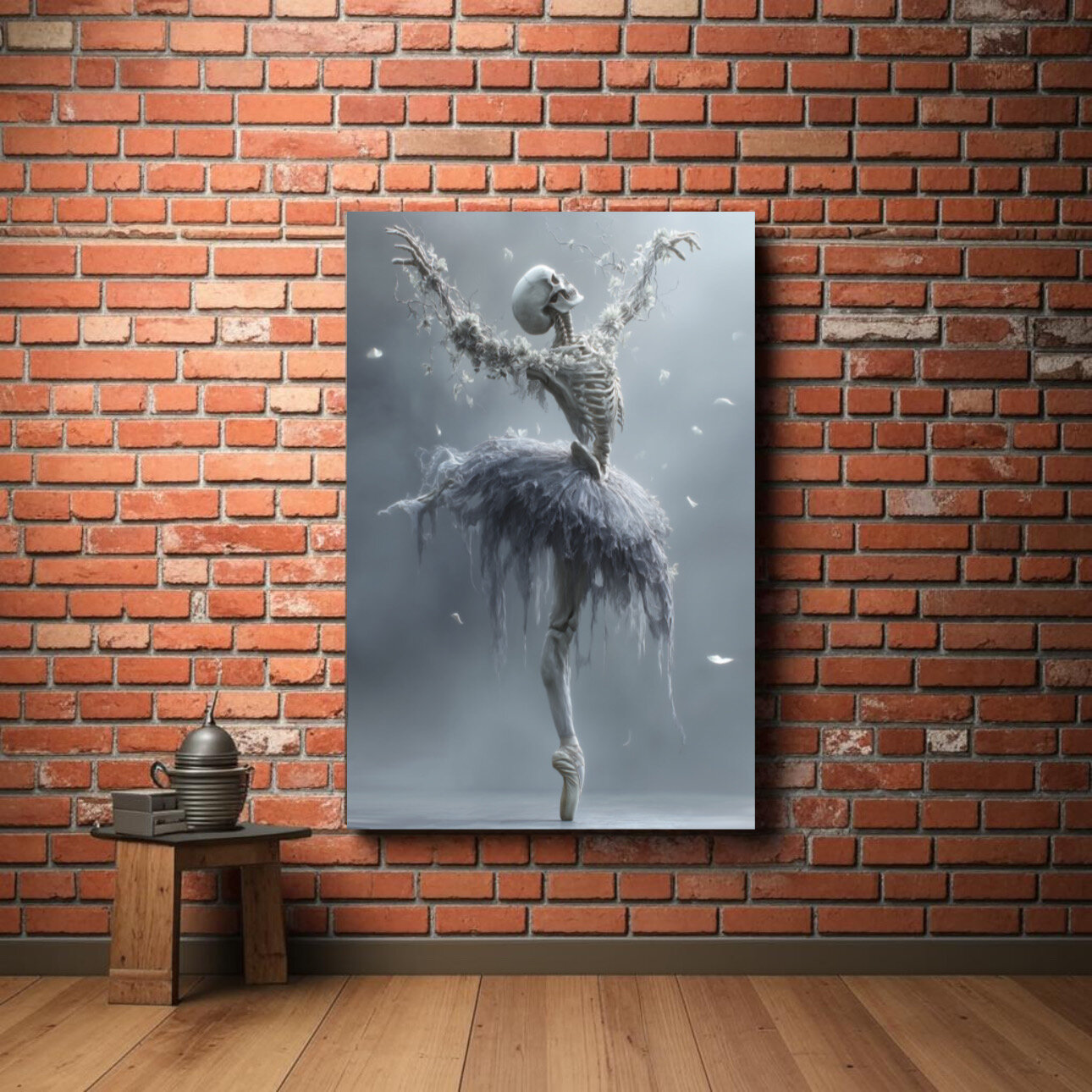 Картина современная на стену в комнату Танец скелета, готика, постер, 22*32 см